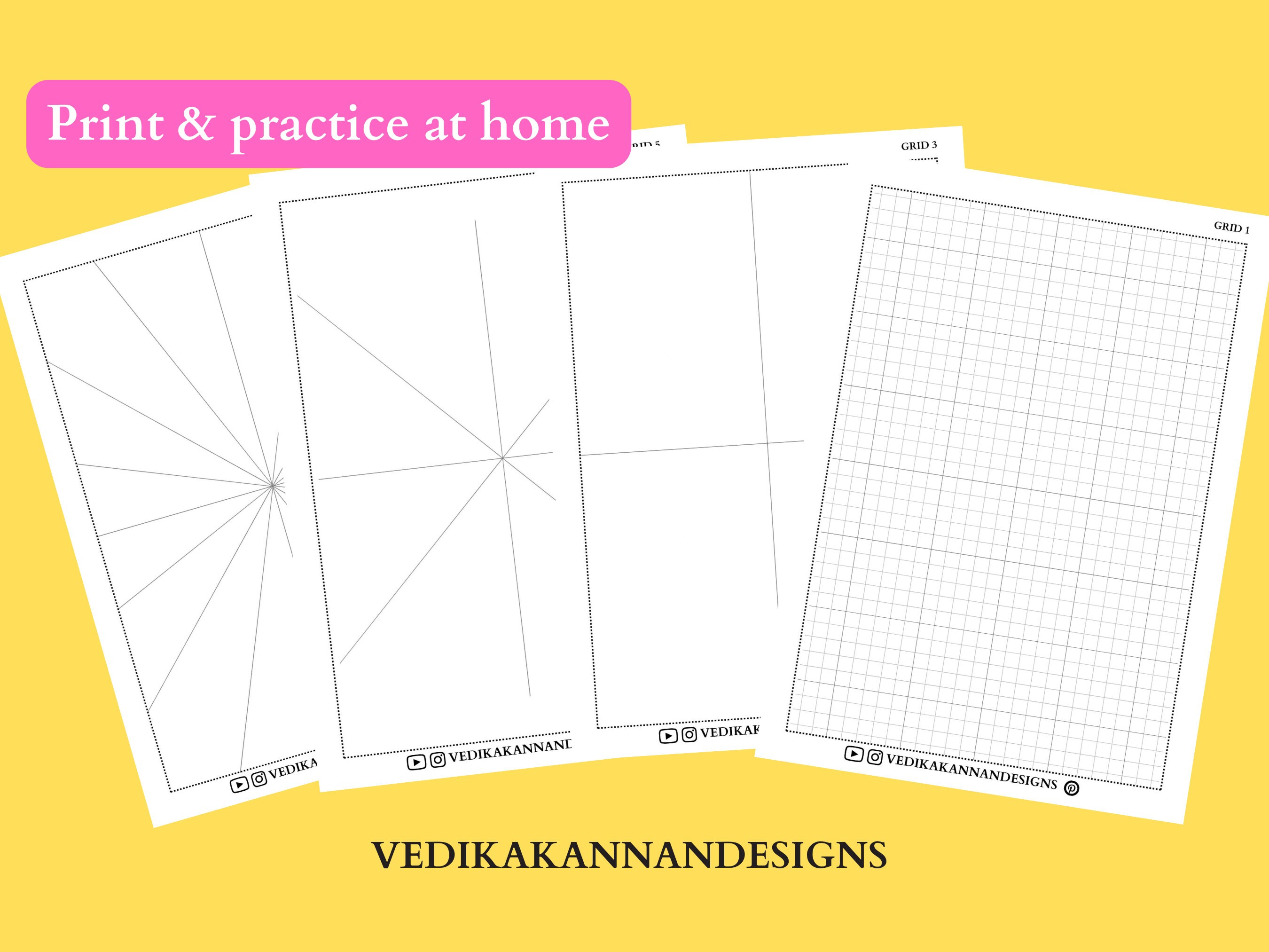 Printable Mandala Grid Templates 20 Digital Mandala Drawing Guide for ...