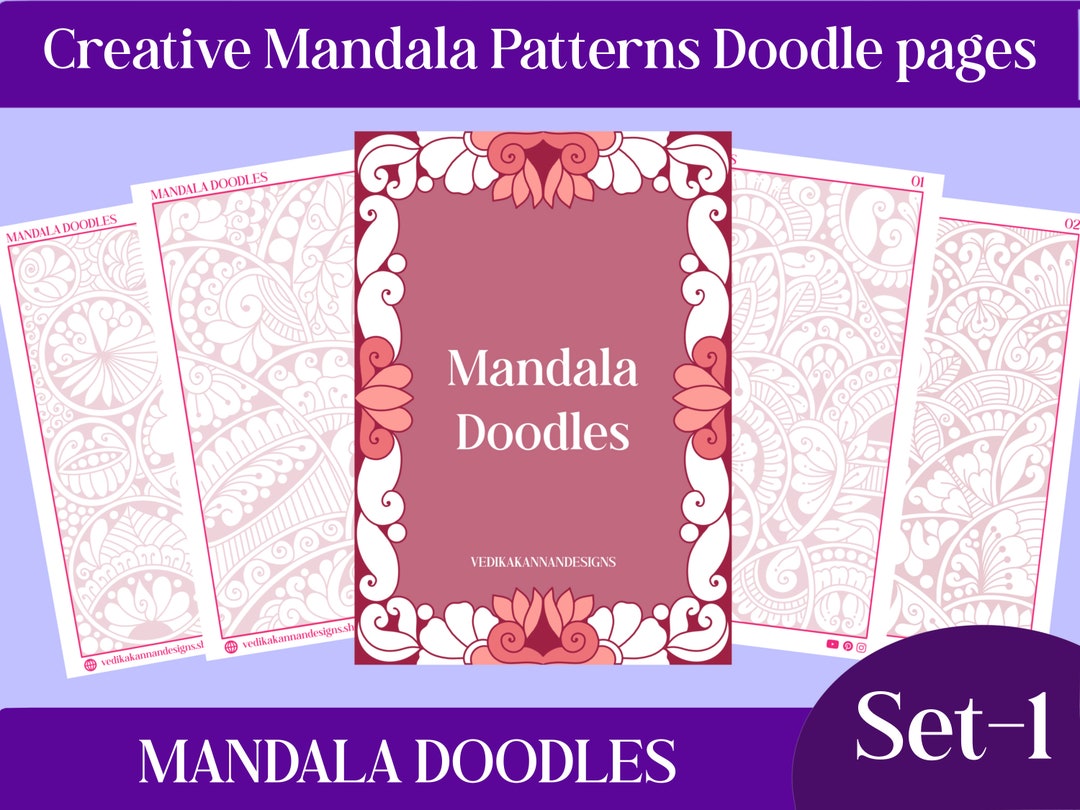 Mandala Doodle Art Drawing Pattern Tracing Sheet for Training, Digital ...
