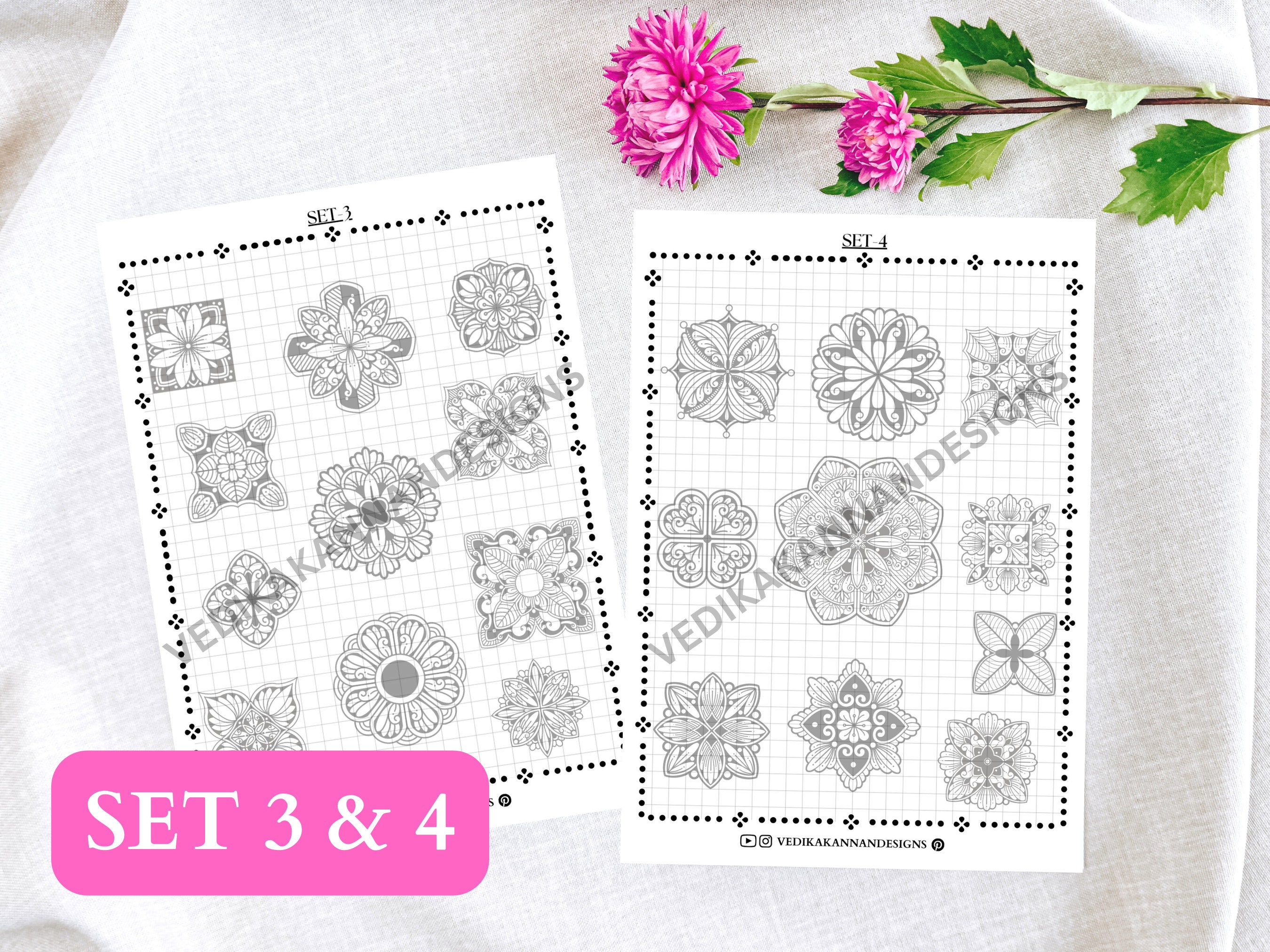 NEW Mini Mandala Art Template for Practice 40 Designs, Mandala Patterns ...