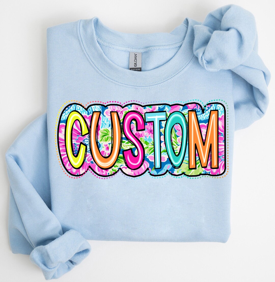 Custom Text Bright Paisley Floral Text Png, Made to Order Digital ...