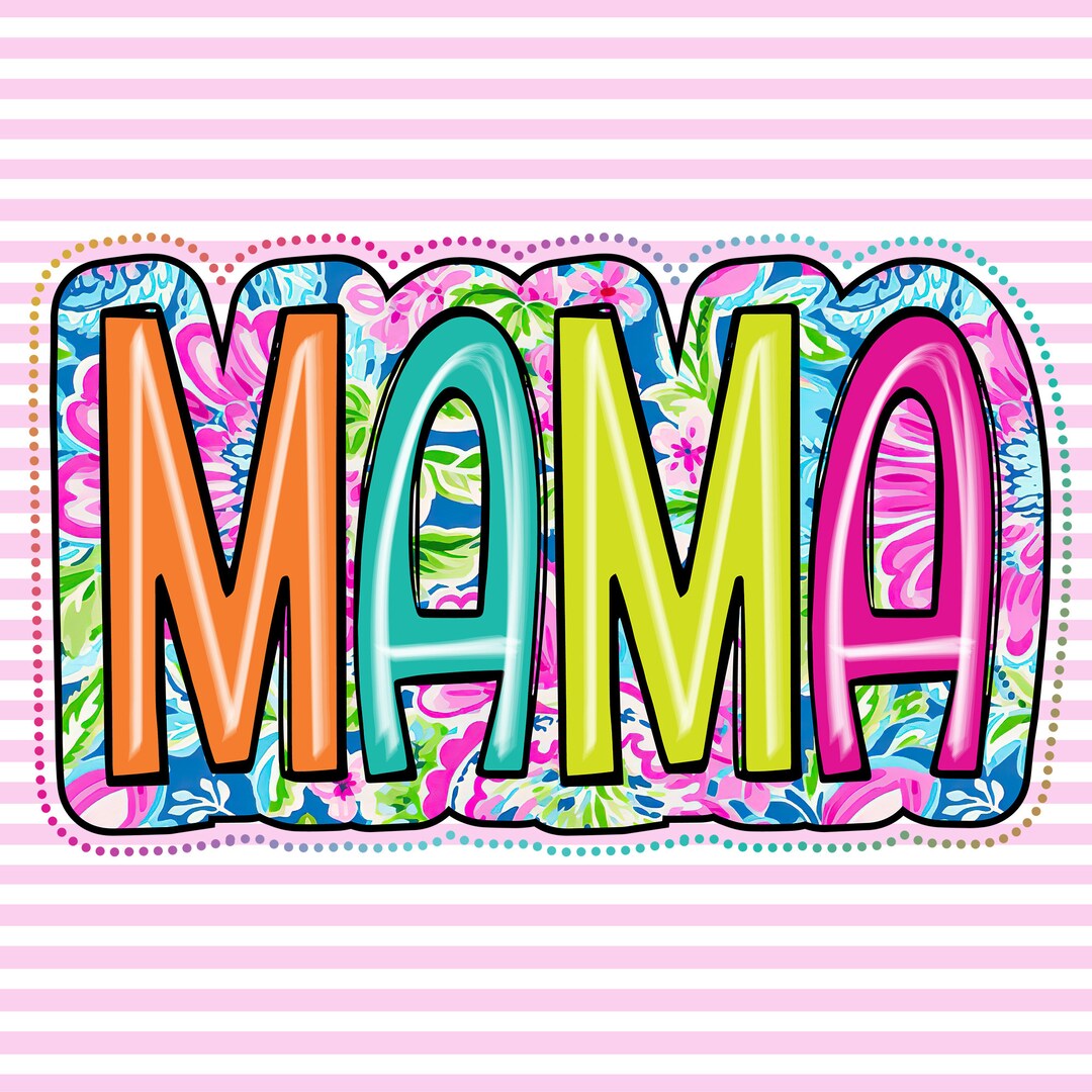 Mama PNG, Scribble Doodle, Bright Paisley Floral, Digital File ...