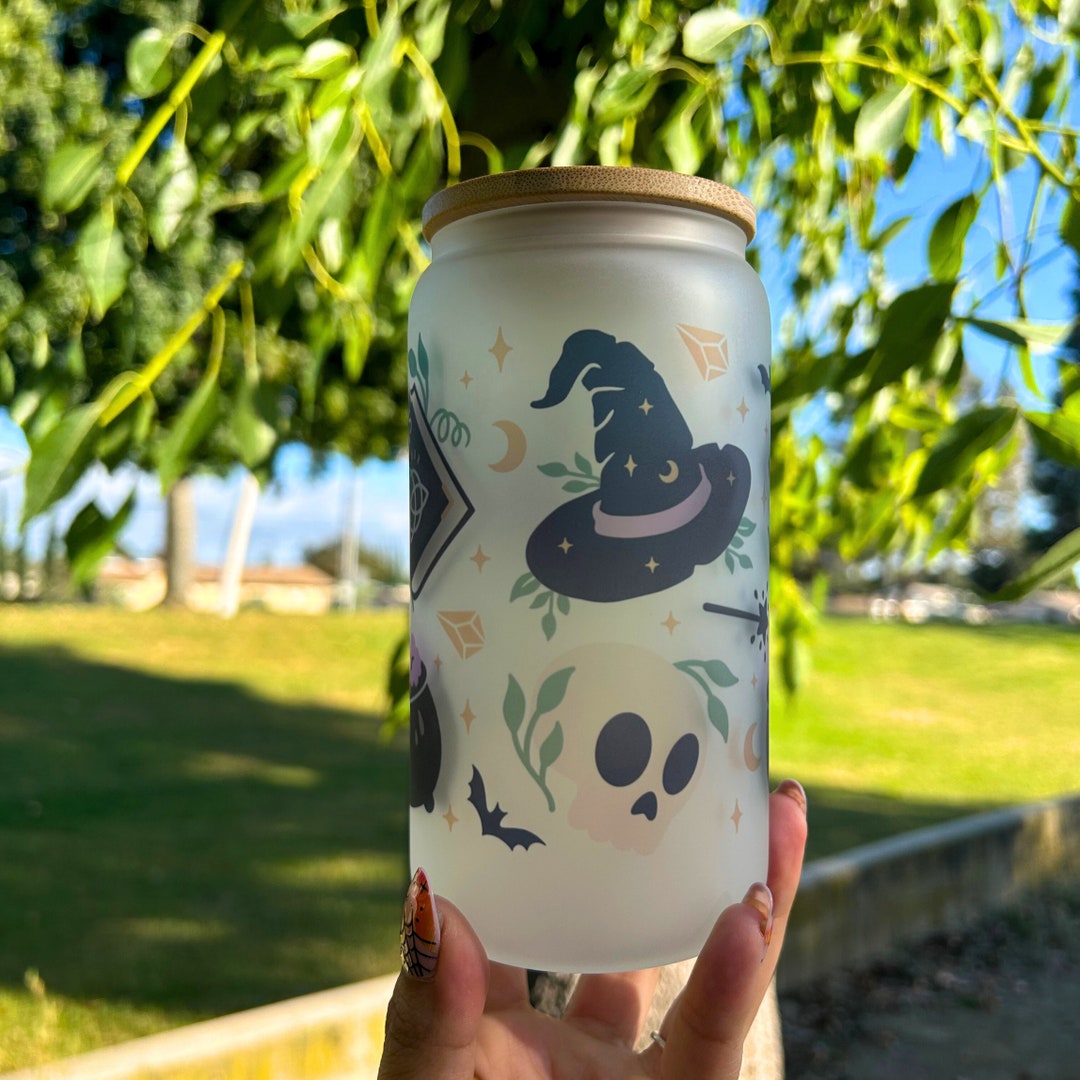 Witch Hat Glass Can 16oz Witch Coffee Glass Witchy Coffee Cup Witch ...