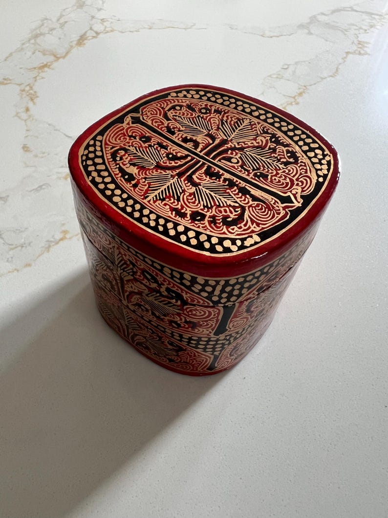Kashmiri Hand Painted Papier Mache Gift Box Made in Kashmir - Etsy