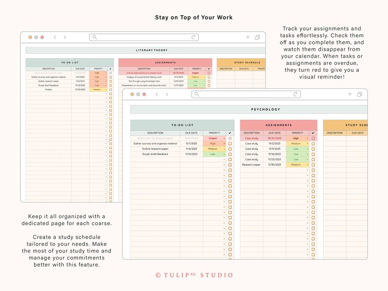 Digital Student Planner | College Planner | Course Tracker | Google ...