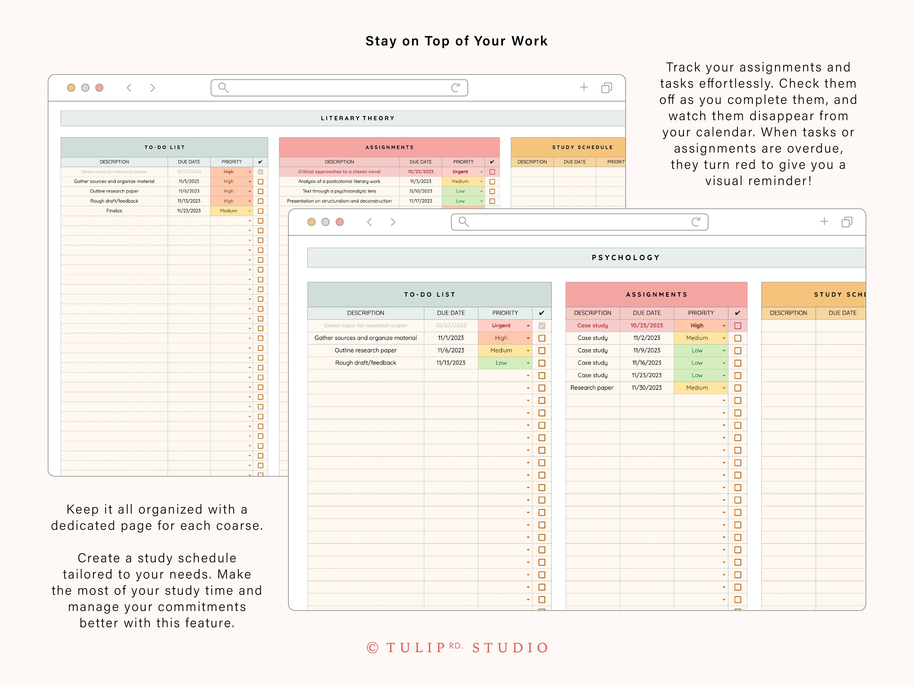 Digital Student Planner College Planner Course Tracker Google Sheets ...