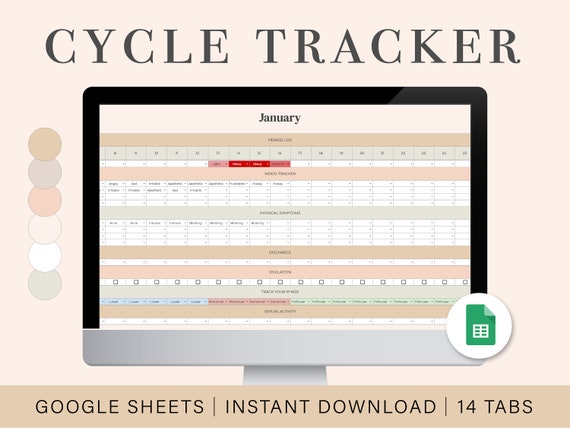 Digital Period Tracker Menstrual Cycle Tracking Google - Etsy