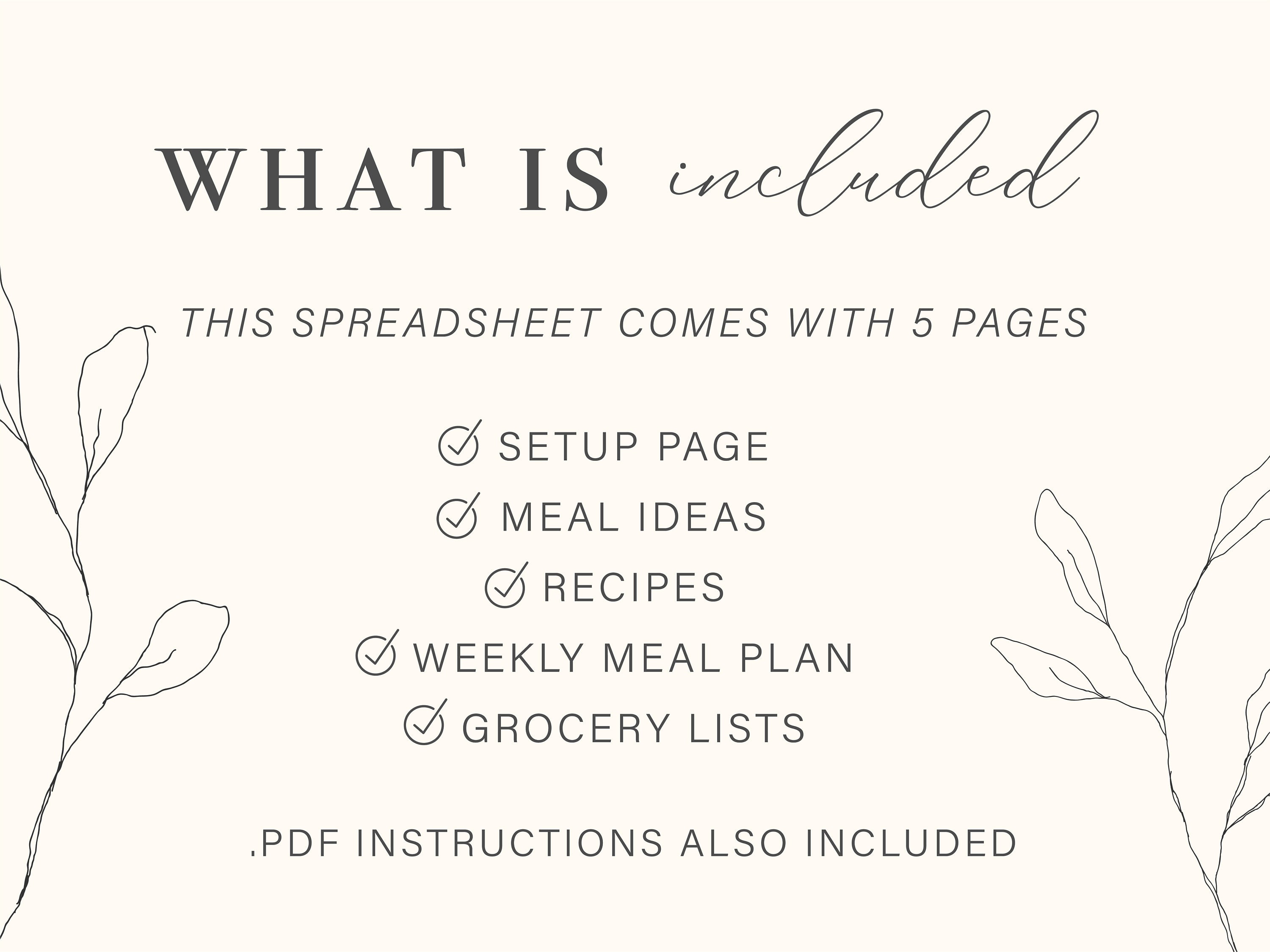 Digital Grocery List & Meal Planner | Google Sheets | Spreadsheet ...