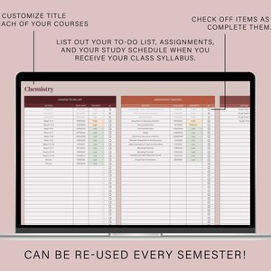 Digital Student Planner College Planner Course Tracker - Etsy