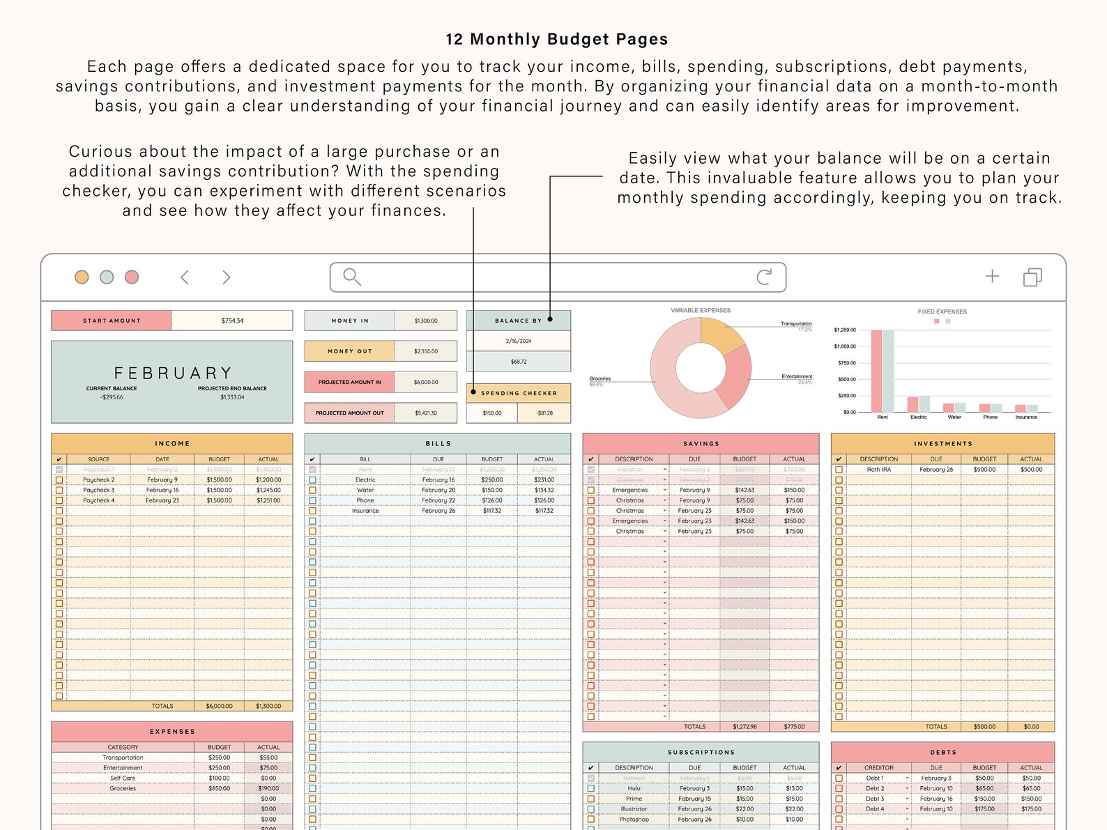All in One Budget Spreadsheet | Google Sheets Budget Template ...