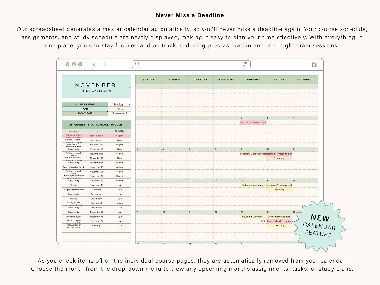 Digital Student Planner | College Planner | Course Tracker | Google ...