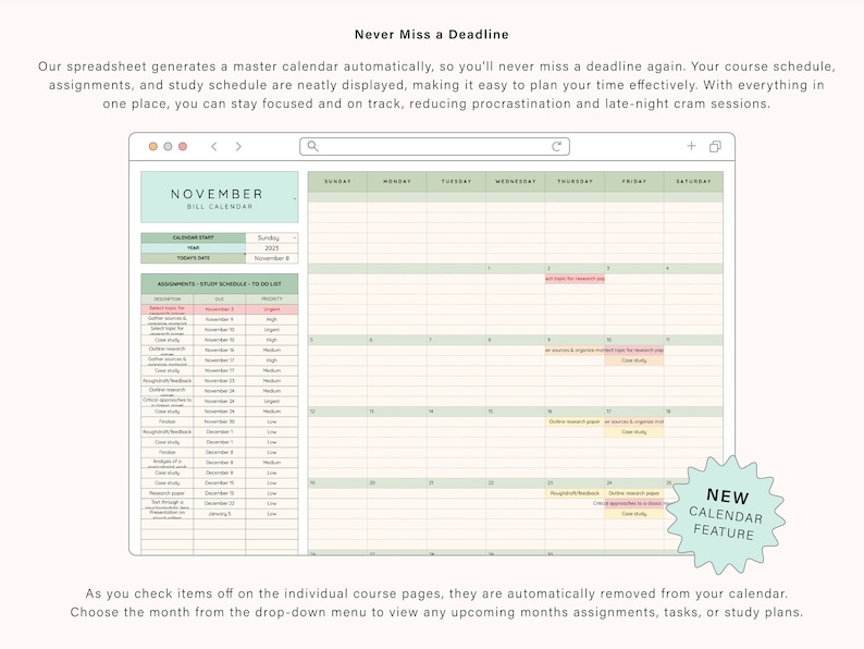 Digital Student Planner College Planner Course Tracker Google Sheets ...