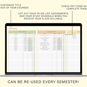 Digital Student Planner College Planner Course Tracker - Etsy