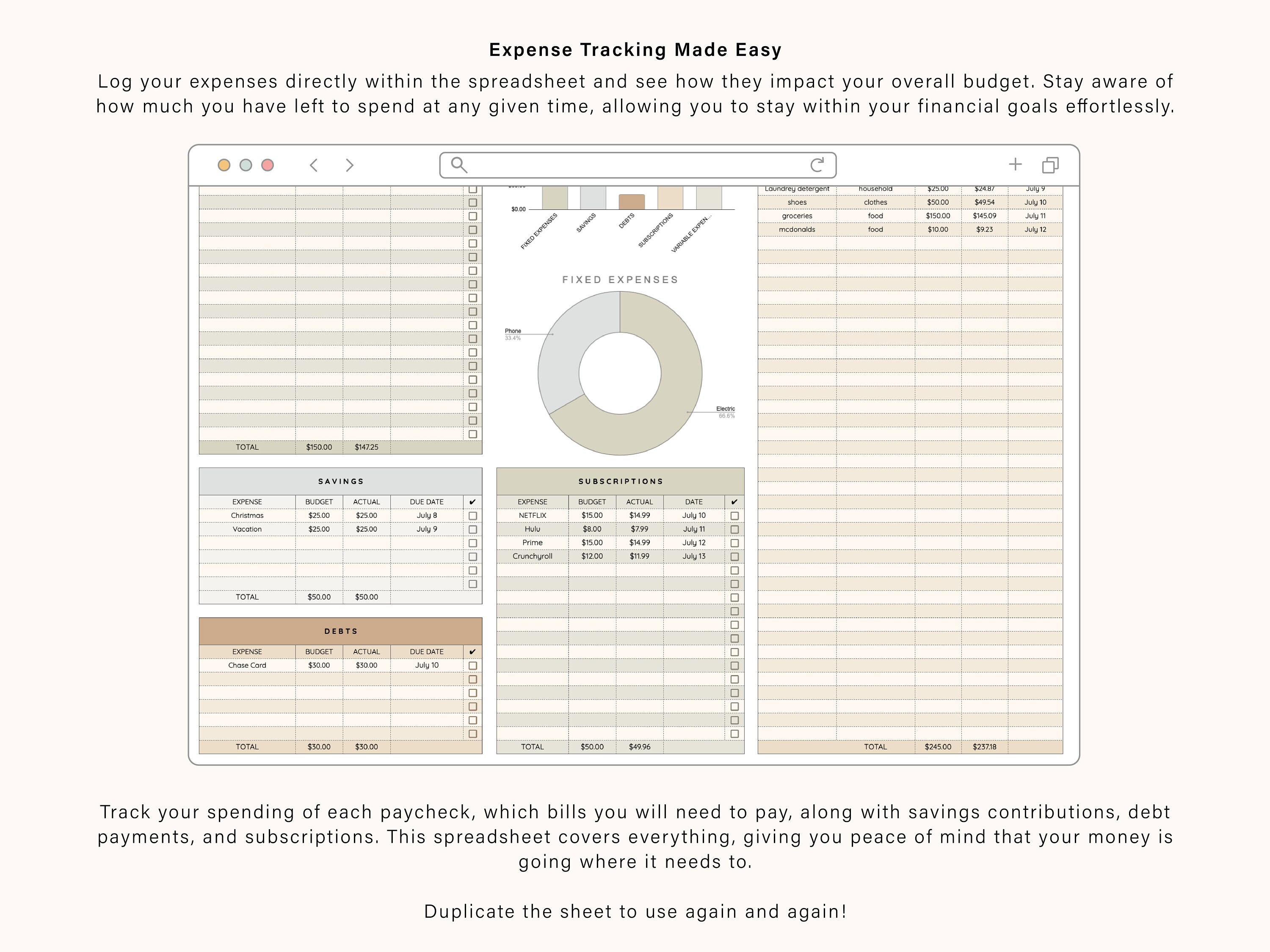 Paycheck Budget Spreadsheet for Google Sheets Template for Budgeting ...