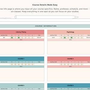 Digital Student Planner | College Planner | Course Tracker | Google ...