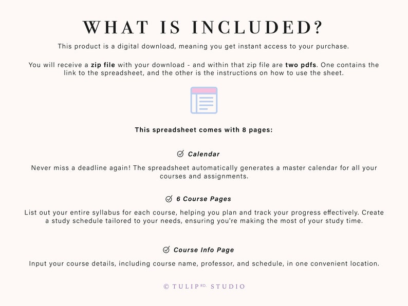 Digital Student Planner | College Planner | Course Tracker | Google ...