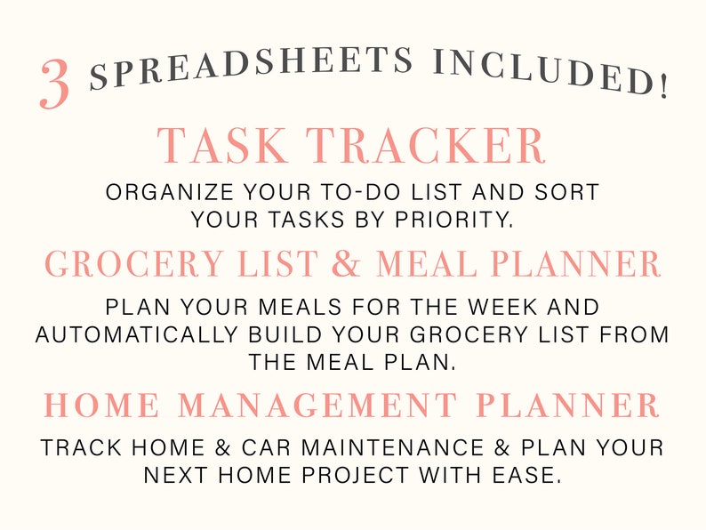 Ultimate Home Management Bundle Task Tracker Meal Planner - Etsy