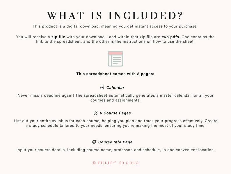 Digital Student Planner College Planner Course Tracker Google Sheets ...