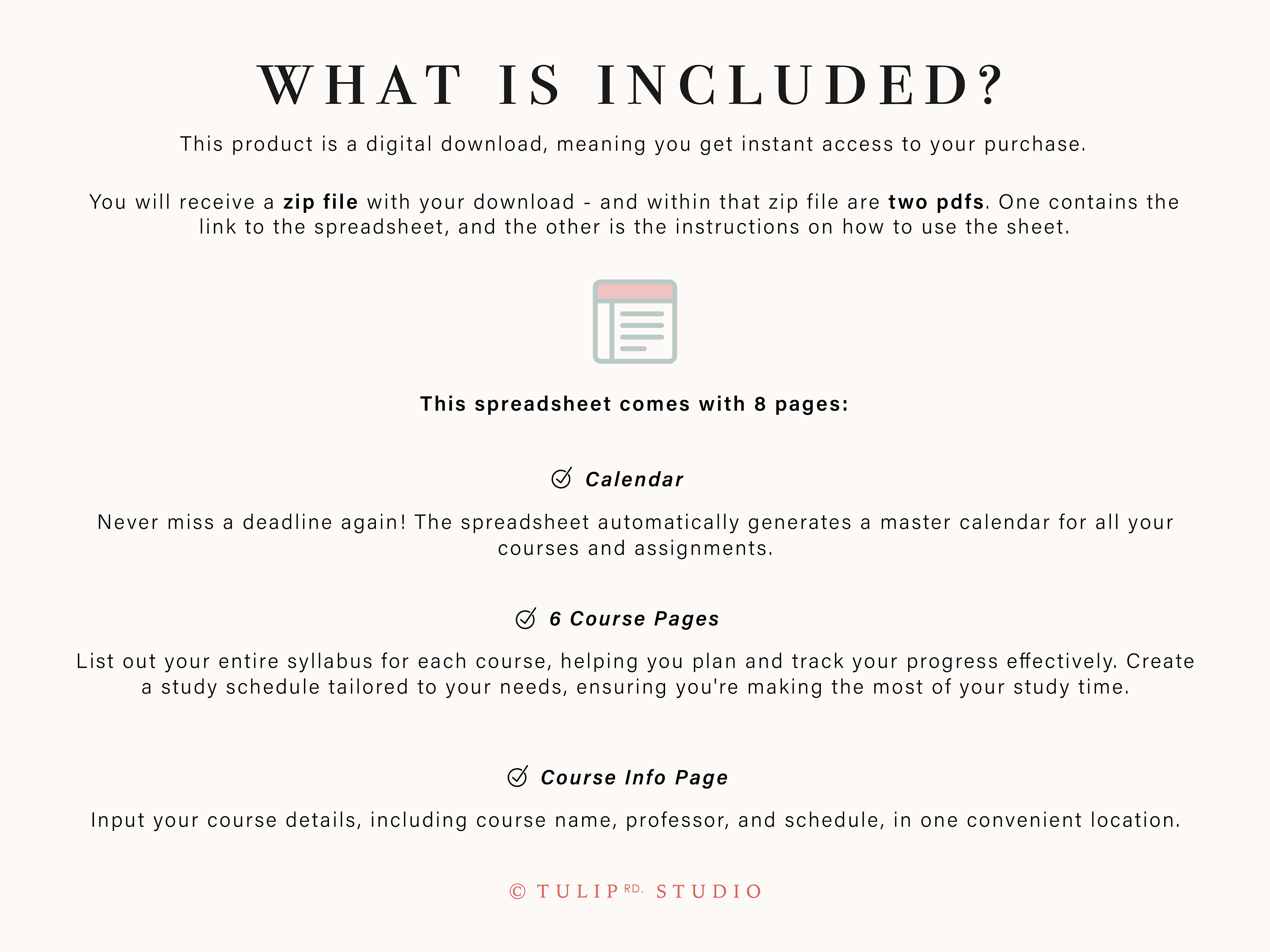 Digital Student Planner College Planner Course Tracker Google Sheets ...