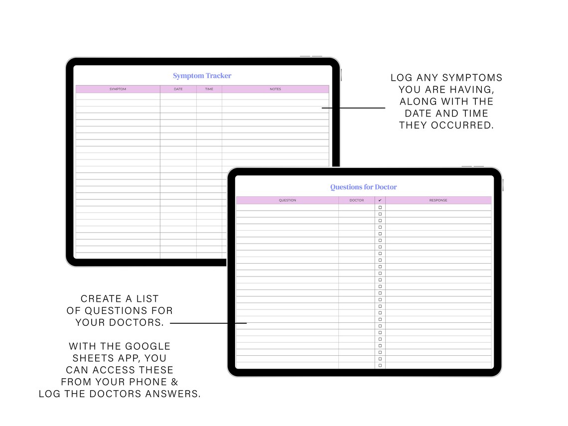 Medical Planner Spreadsheet | Digital Medication Tracker | Appointment ...