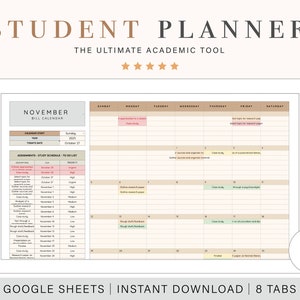 Digital Student Planner | College Planner | Course Tracker | Google ...