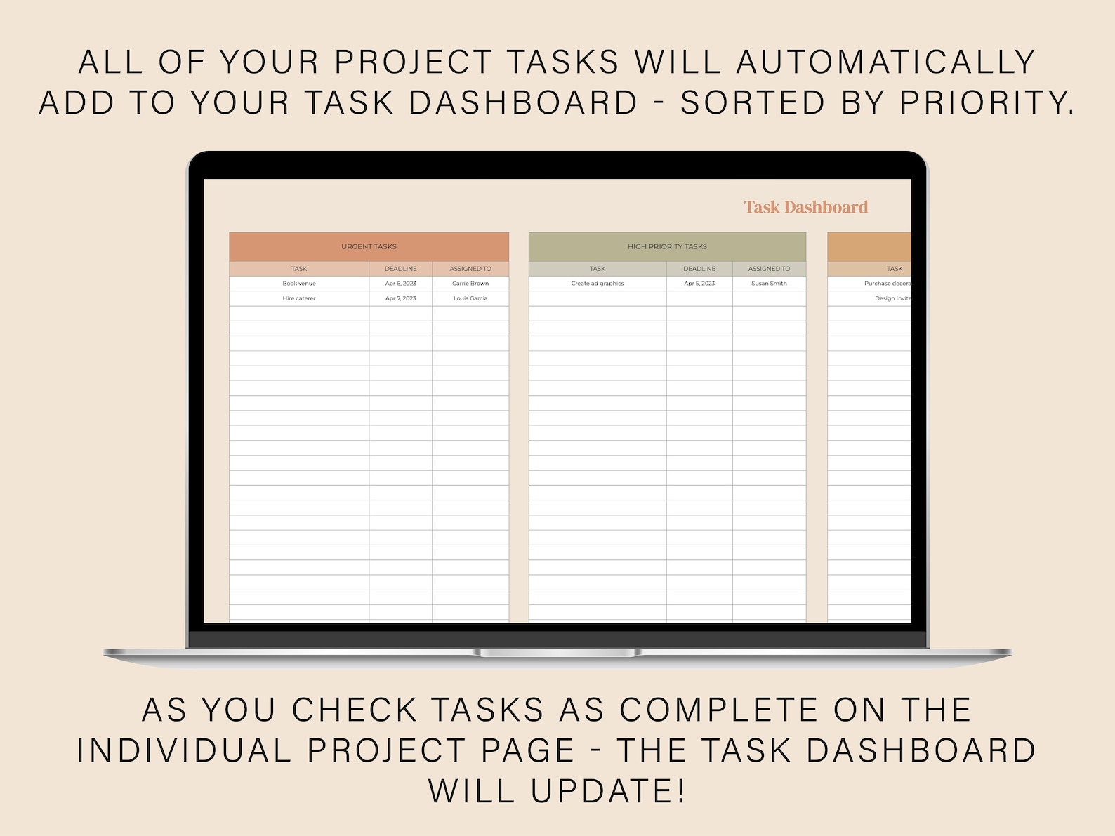 Project Management Planner Spreadsheet | Small Business Project Tracker ...