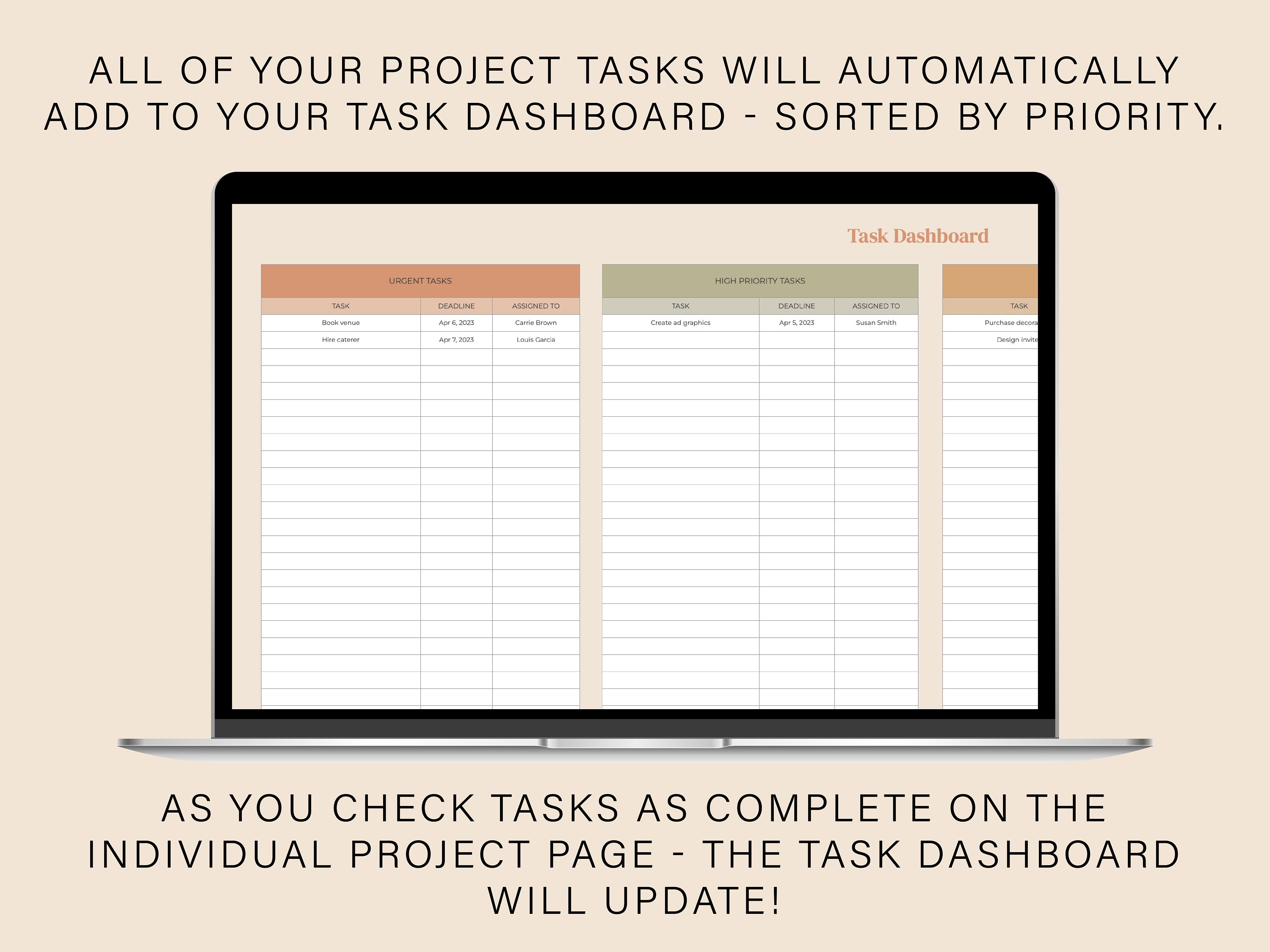 Project Management Planner Spreadsheet | Small Business Project Tracker ...