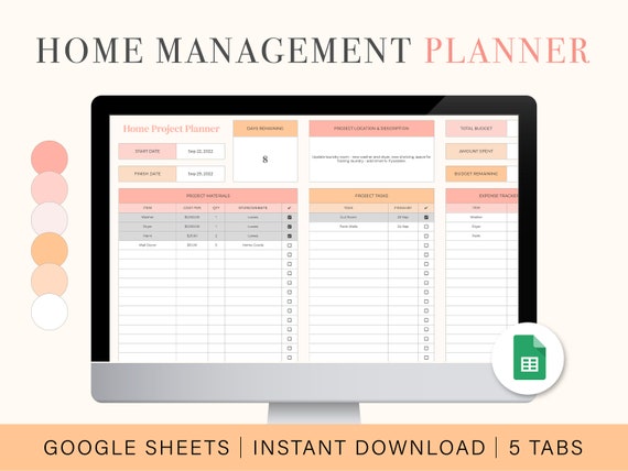 Home Management Planner Digital House Maintenance Tracker - Etsy
