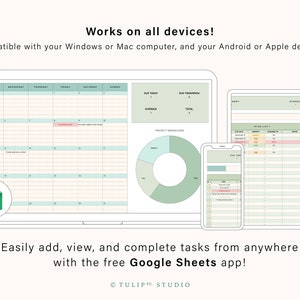 Task Tracking Spreadsheet | Task Planner | Digital to Do List | Google ...