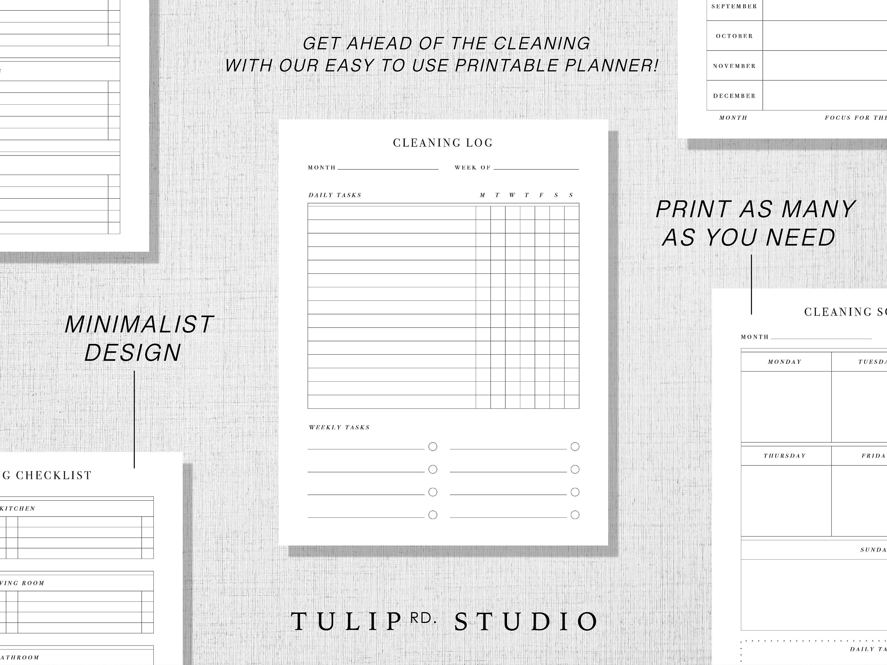Cleaning Planner Printables | Housekeeping Tracker | House Cleaning ...