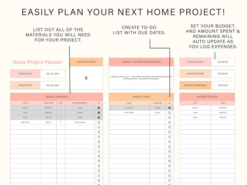 Ultimate Home Management Bundle Task Tracker Meal Planner - Etsy