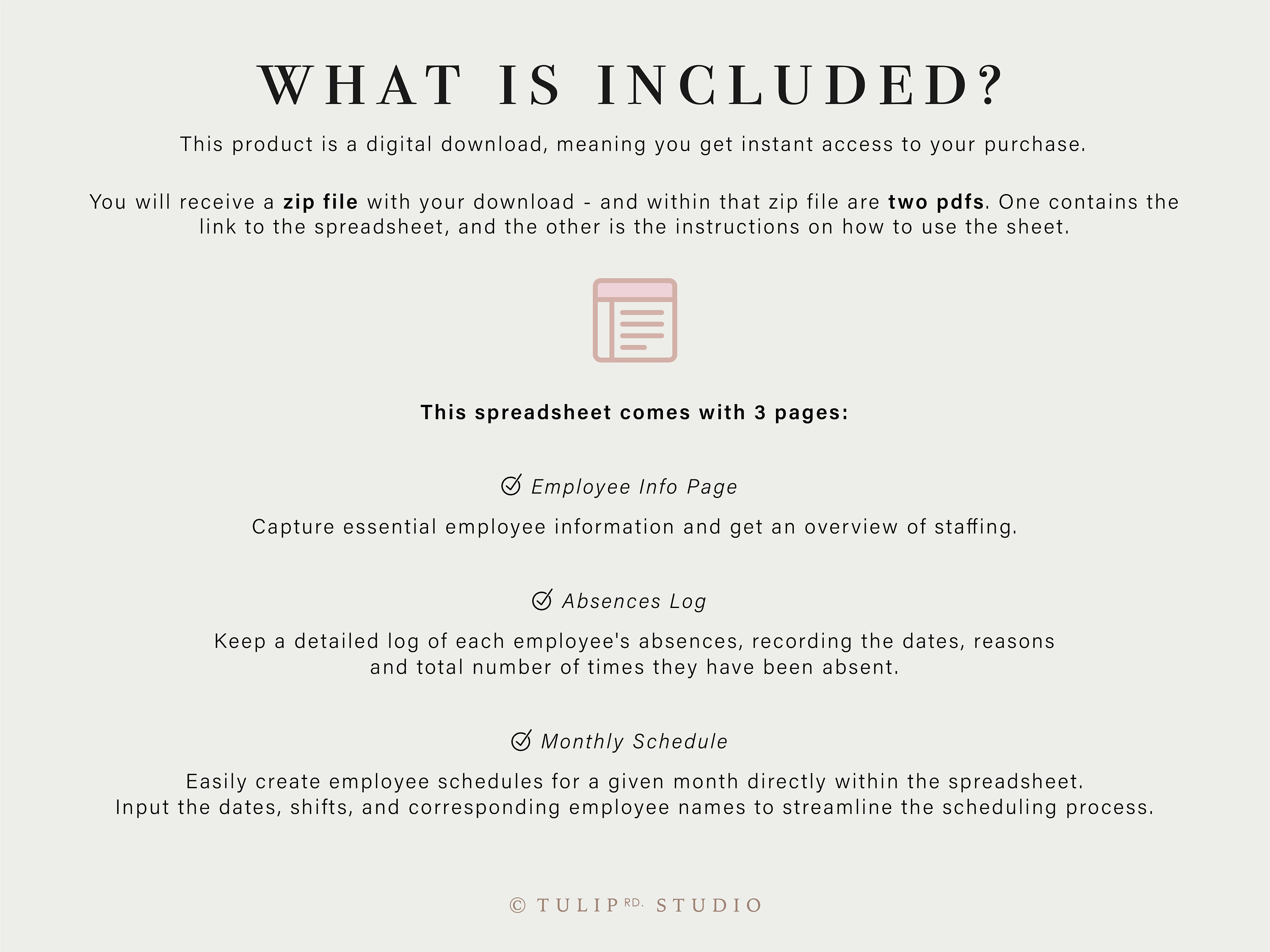 Employee Info and Absence Tracker | Monthly Employee Schedule ...