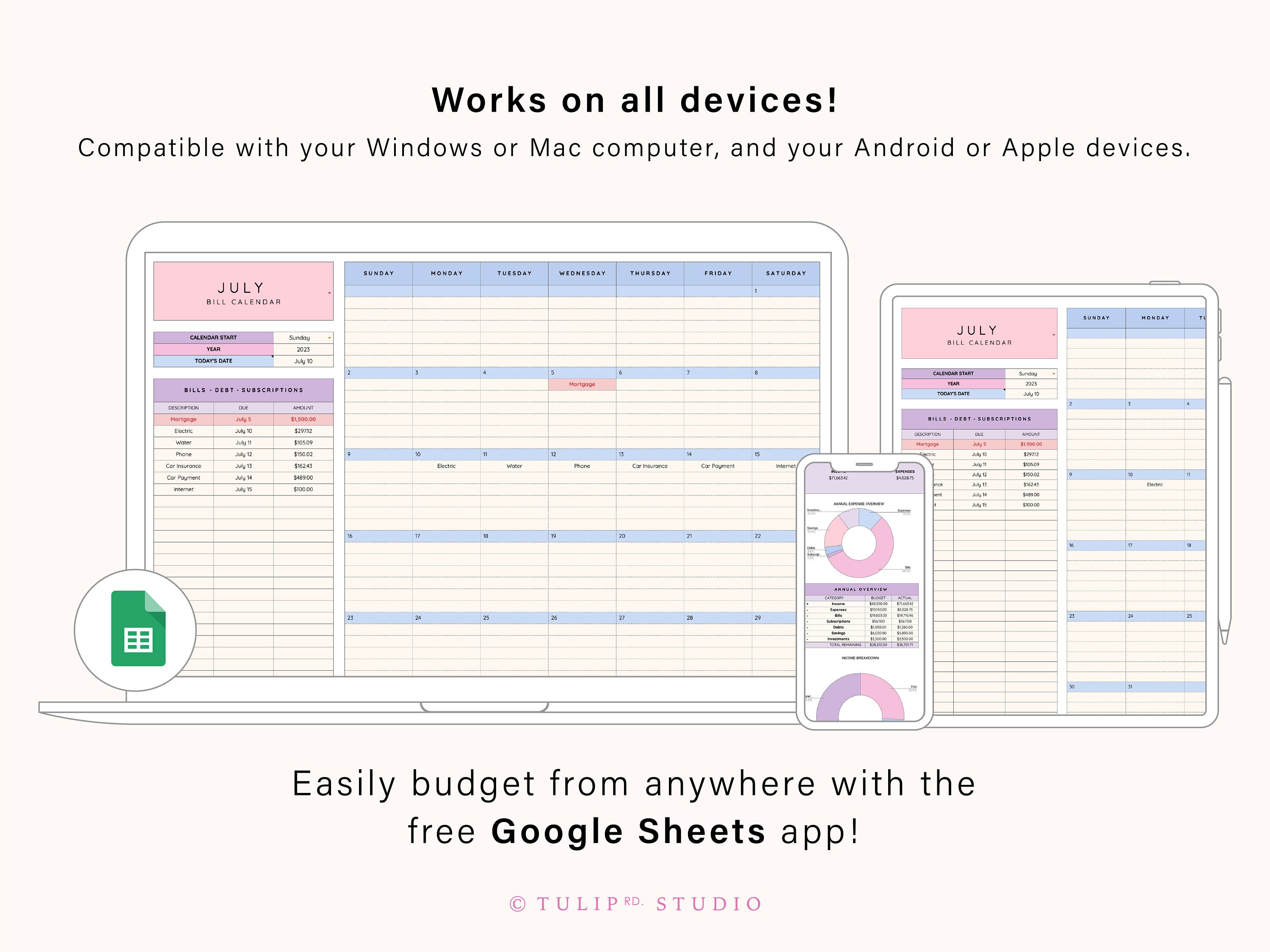 Budget Bundle Spreadsheet Template for Google Sheets - Etsy