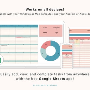 Task Tracking Spreadsheet | Task Planner | Digital to Do List | Google ...