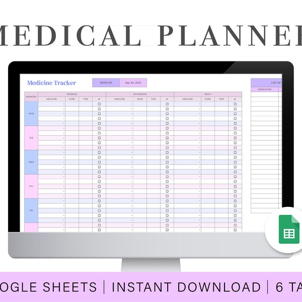 Medical Spreadsheet - Etsy