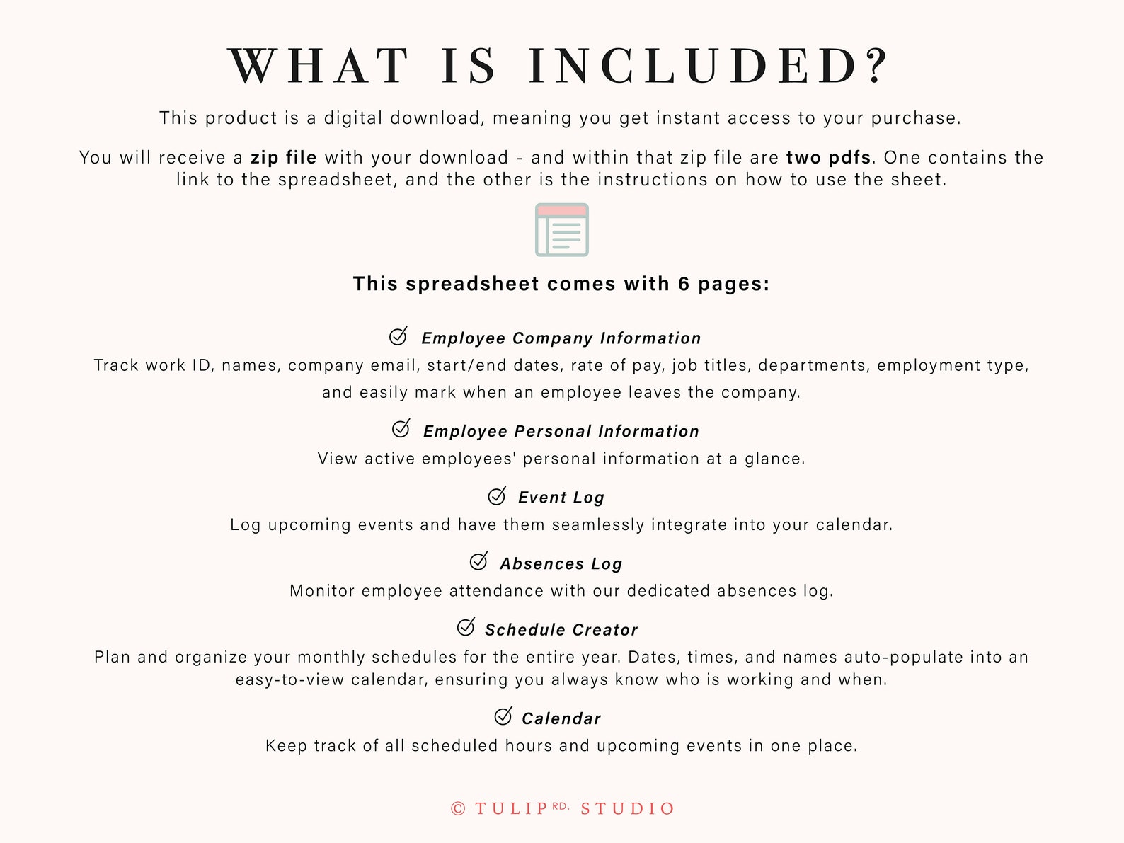 Employee Info and Absence Tracker | Monthly Employee Schedule ...