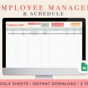 Employee Info and Absence Tracker Monthly Employee Schedule Business ...