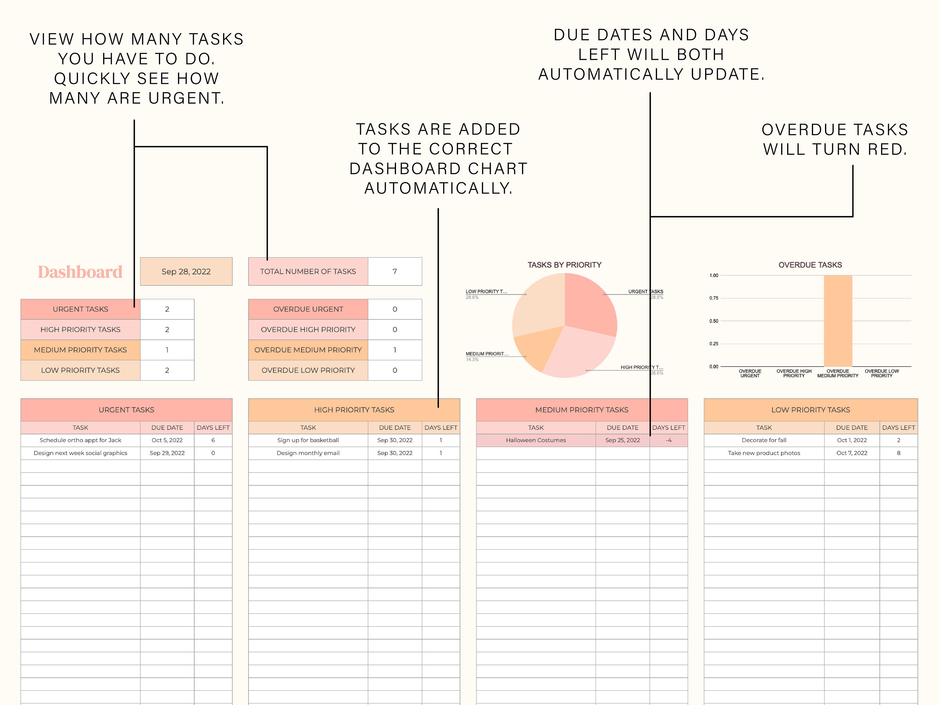 Task Tracking Spreadsheet Task Planner Digital to Do List - Etsy