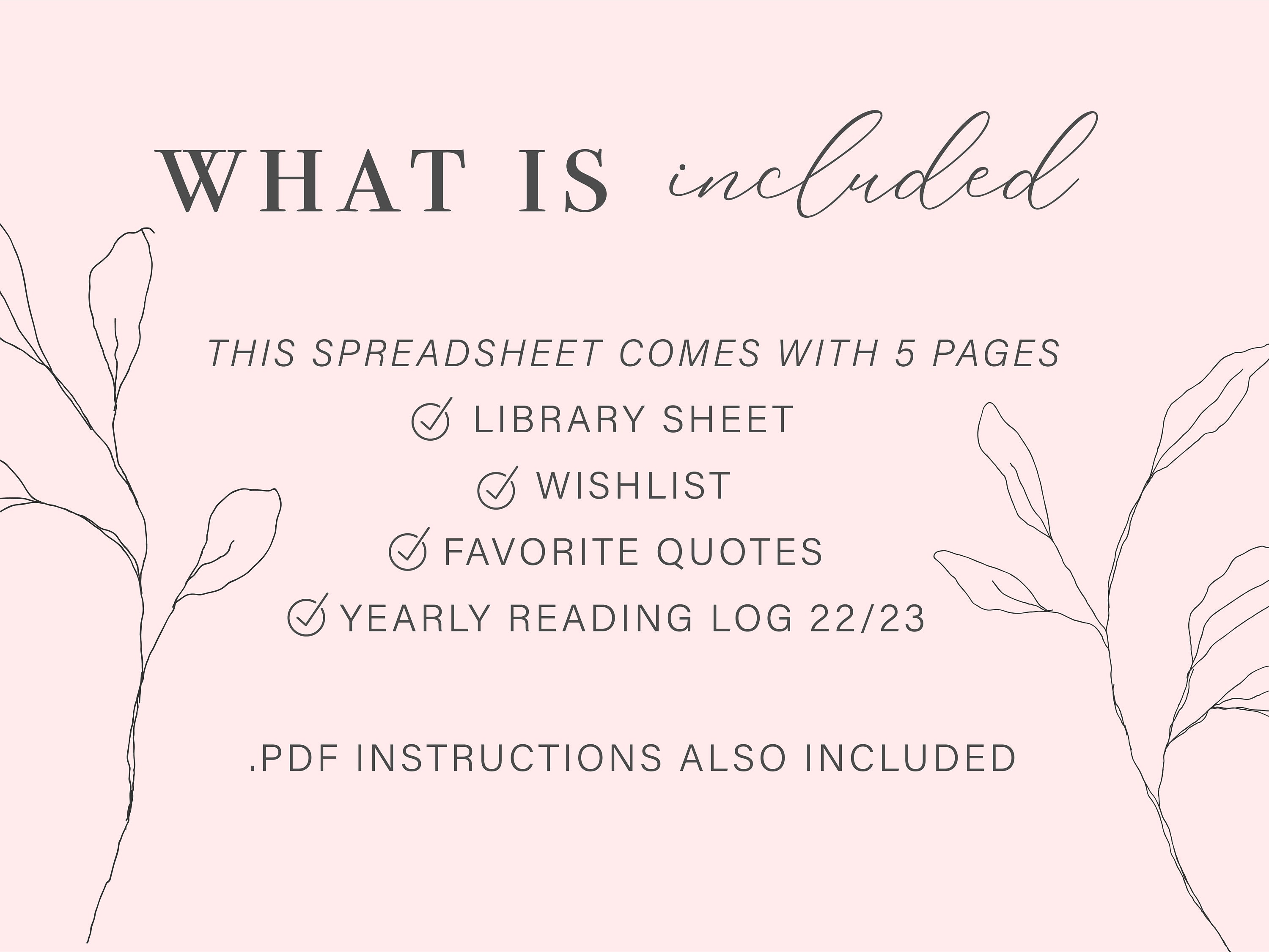 Book Tracker Spreadsheet Reading Log Google Sheets - Etsy UK