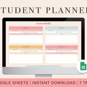 Digital Student Planner College Planner Course Tracker - Etsy