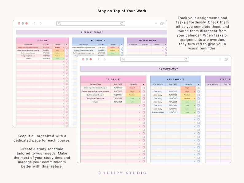 Digital Student Planner College Planner Course Tracker Google Sheets ...