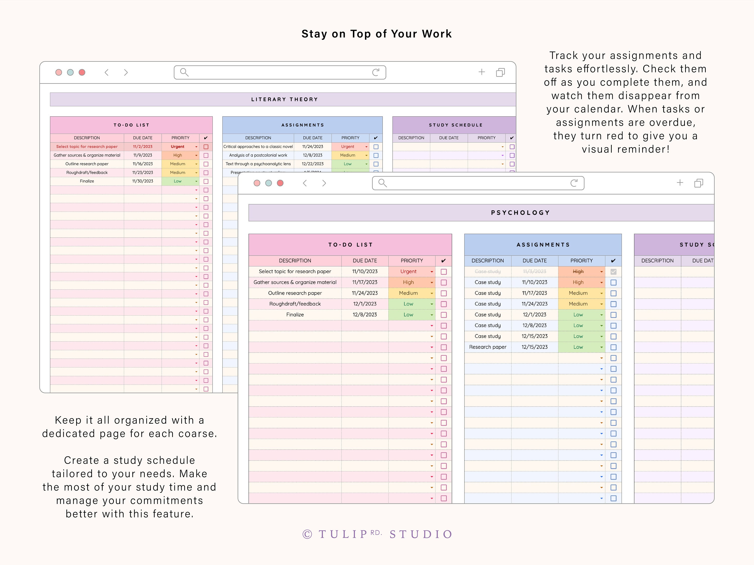 Digital Student Planner | College Planner | Course Tracker | Google ...