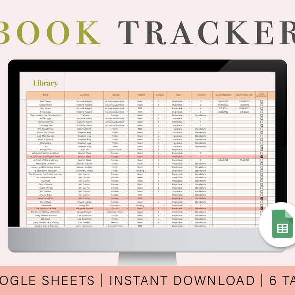 Book Tracker Spreadsheet Reading Log Google Sheets Bibliophile ...