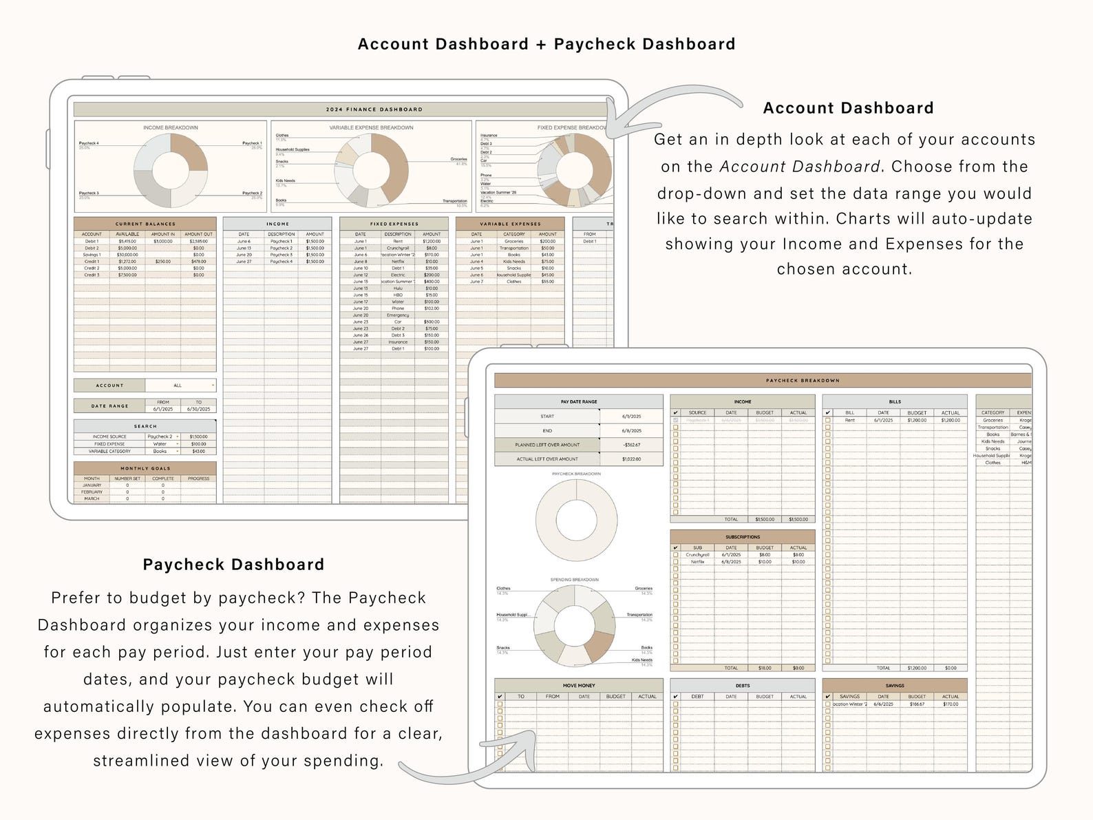 Budget Spreadsheet Template for Multiple Accounts | Monthly Budget ...