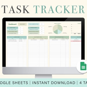 Task Tracker Spreadsheet Google Sheets to Do List - Etsy