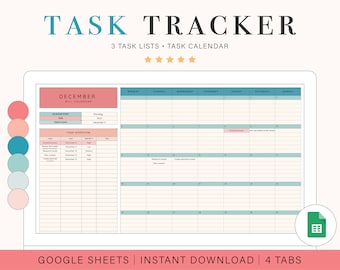 Task Tracking Spreadsheet Task Planner Digital to Do List Google Sheets ...
