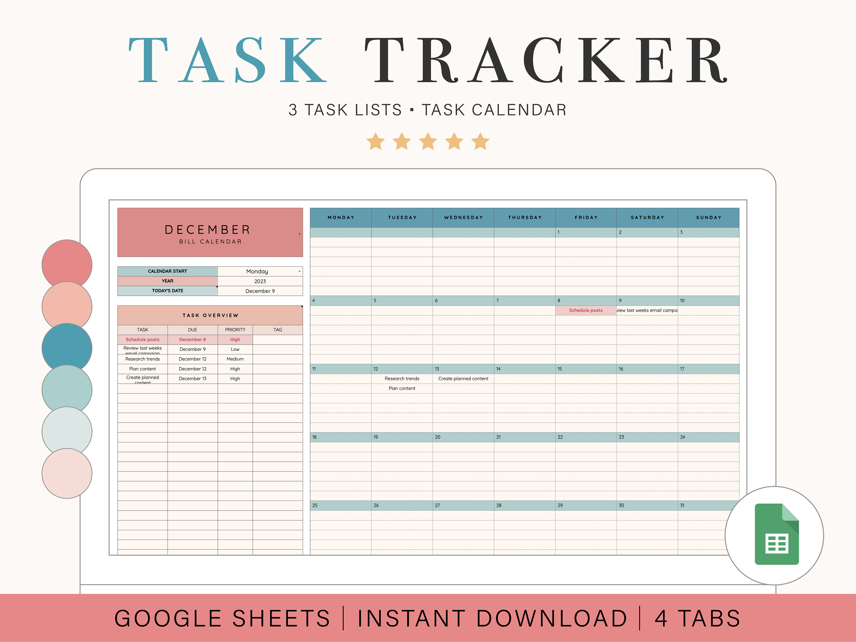 Task Planner Template Excel