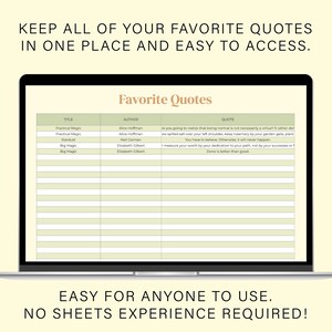 Book Tracker Spreadsheet Reading Log Google Sheets - Etsy