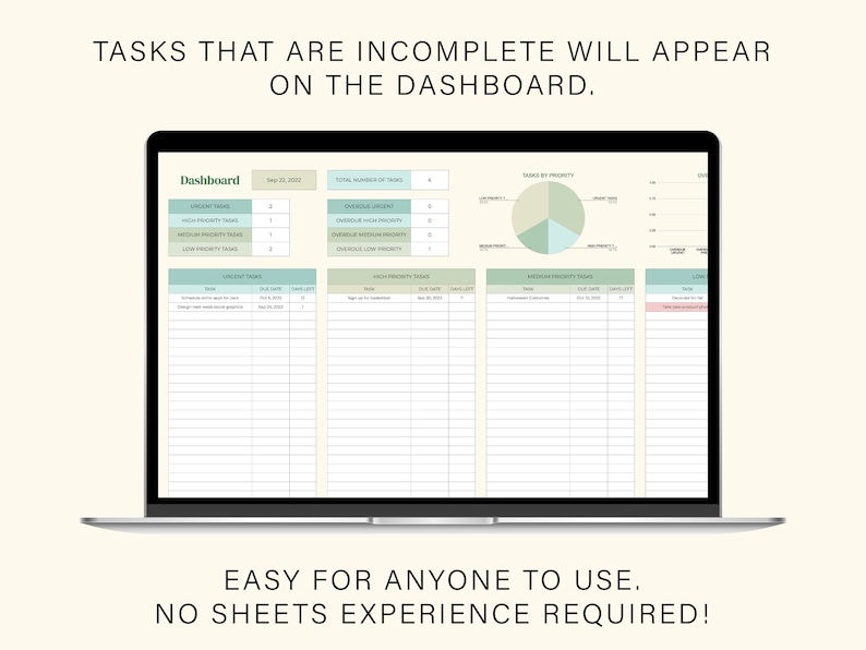 Task Tracking Spreadsheet Task Planner Digital to Do List - Etsy