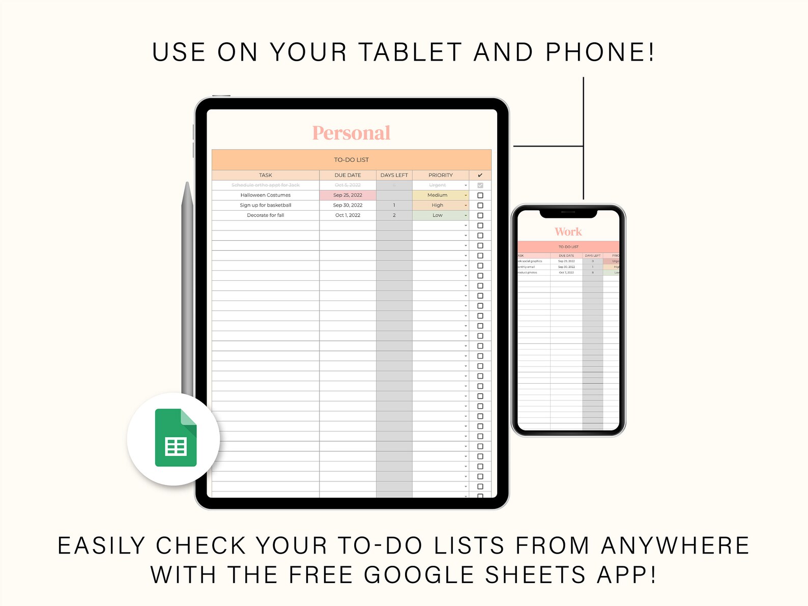 Task Tracking Spreadsheet Task Planner Digital to Do List - Etsy