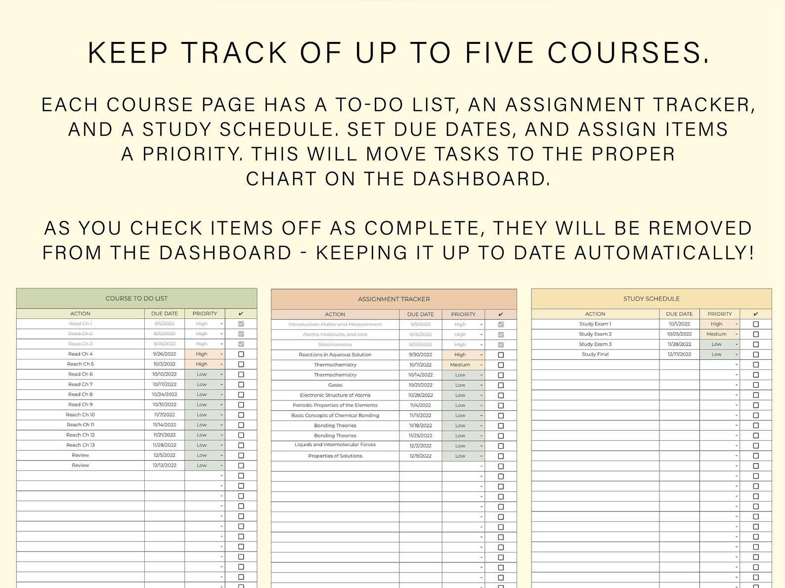 Digital Student Planner College Planner Course Tracker - Etsy